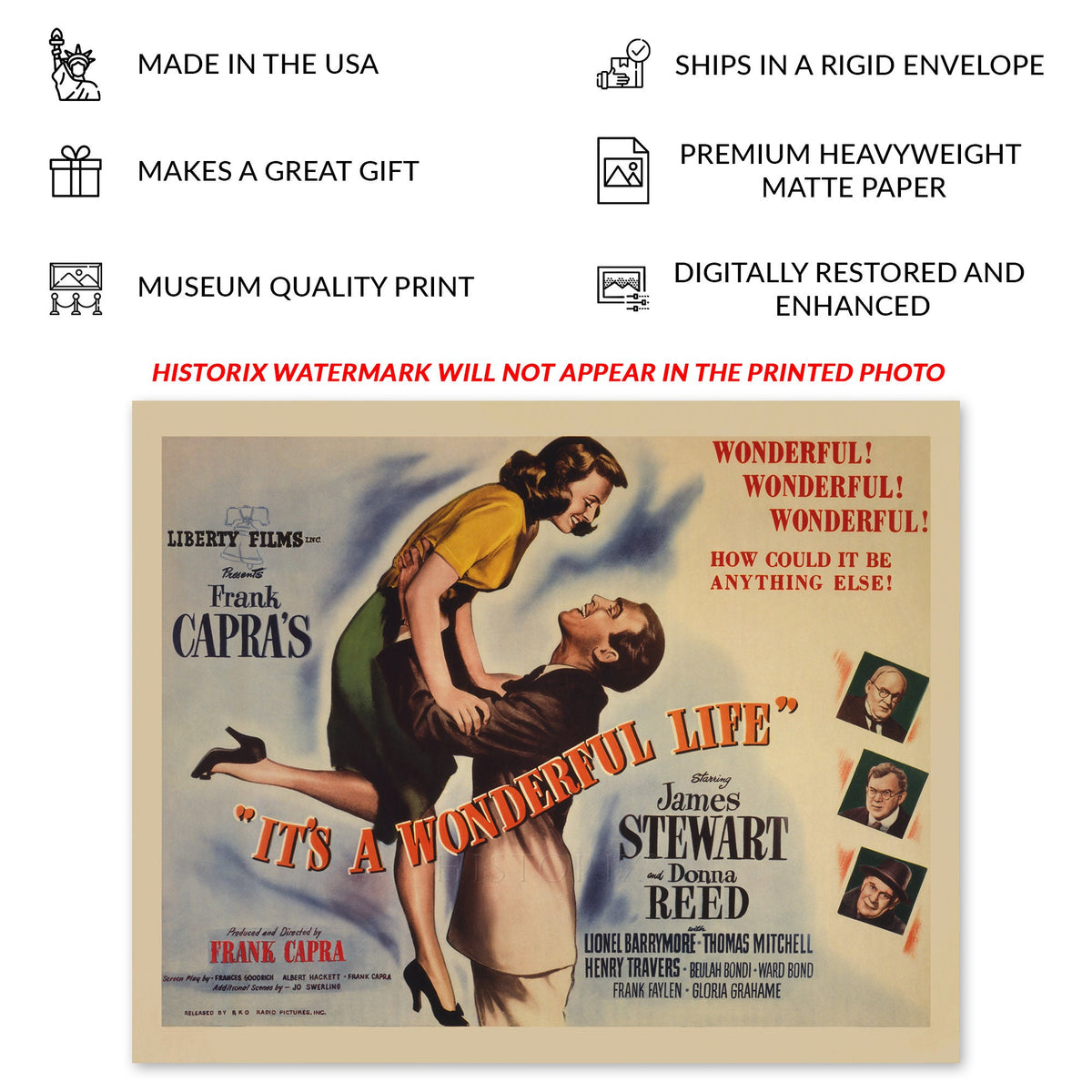 1946 It's A Wonderful Life Movie Poster Matte Print Wall Art – Historic ...