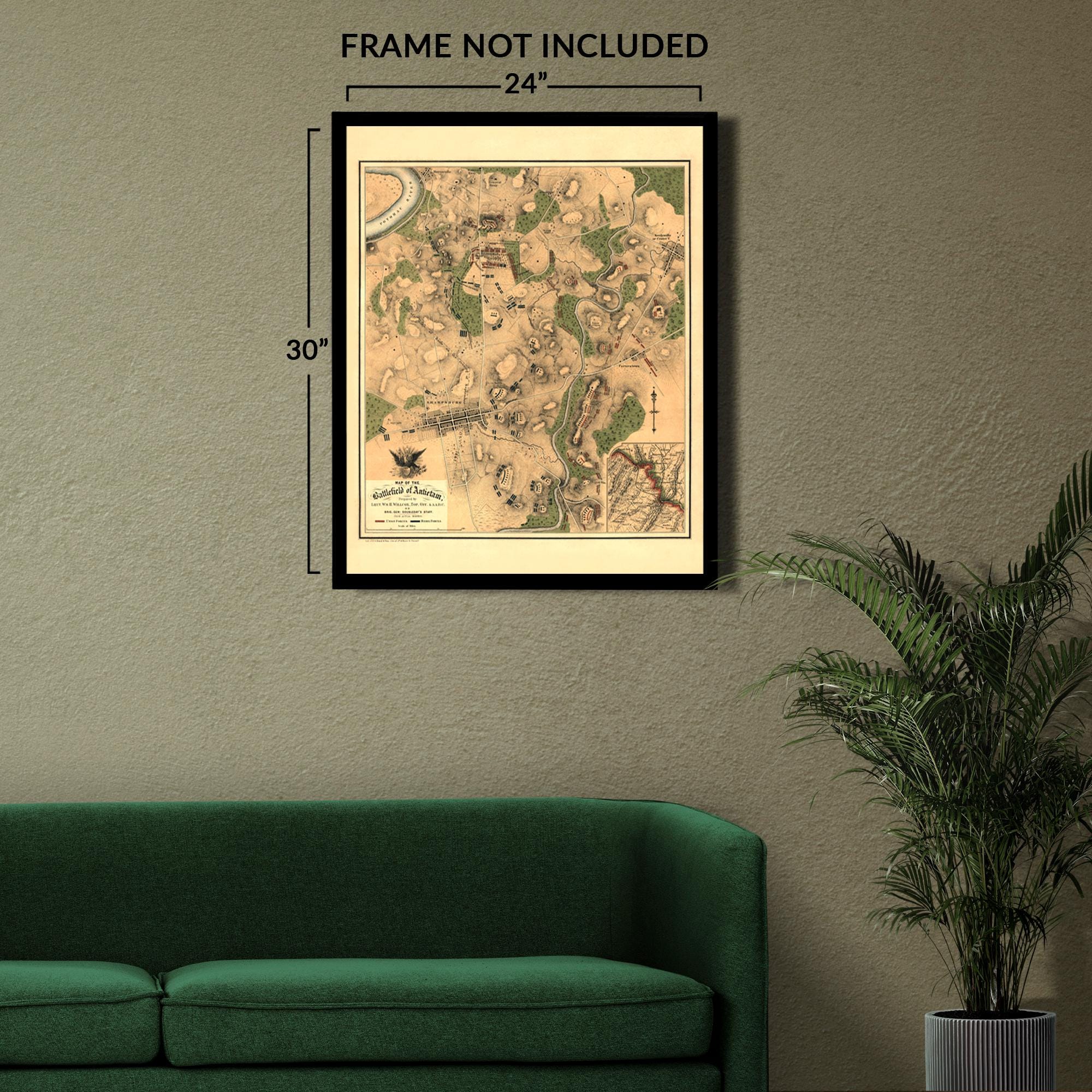 1862 Battle of Antietam Map – Historic Prints