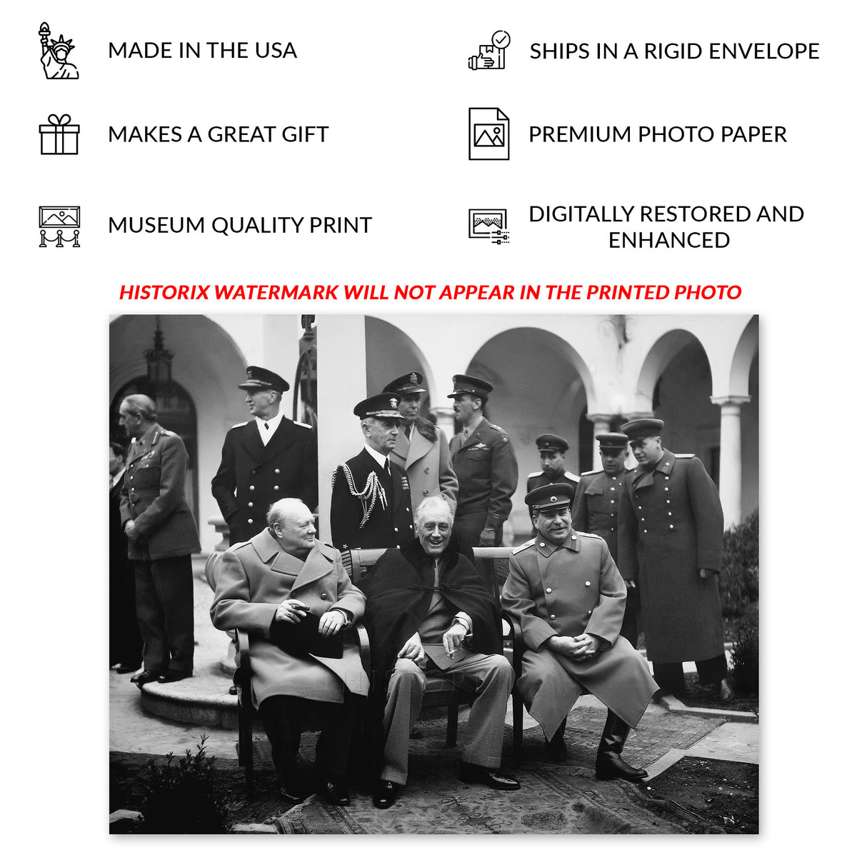 1945 The Big Three Yalta Conference Photo Print Wall Art Poster ...