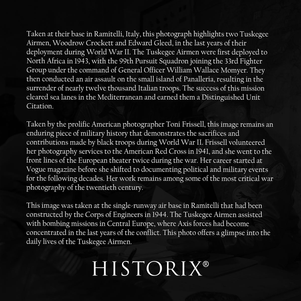 1945 Tuskegee Airmen at Ramitelli Italy World War II Photo Print ...