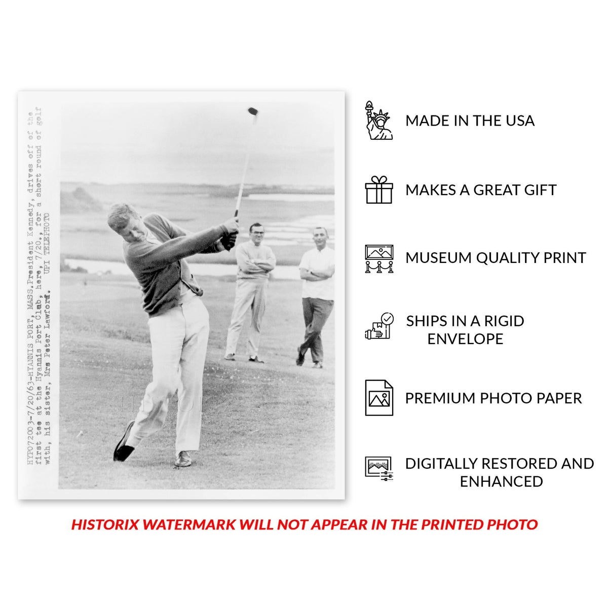 1963 John F Kennedy Playing Golf at Hyannis Port Poster Photo Wall Art ...