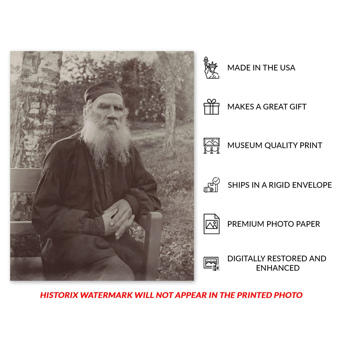 1897 Leo Tolstoy - Lev Nikolayevich Tolstoy Photo Print Wall Art ...