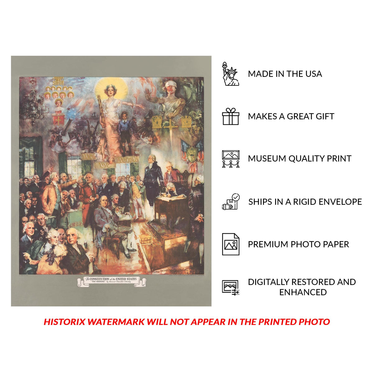 1900 Constitutional Convention Signing Founding Fathers Print ...