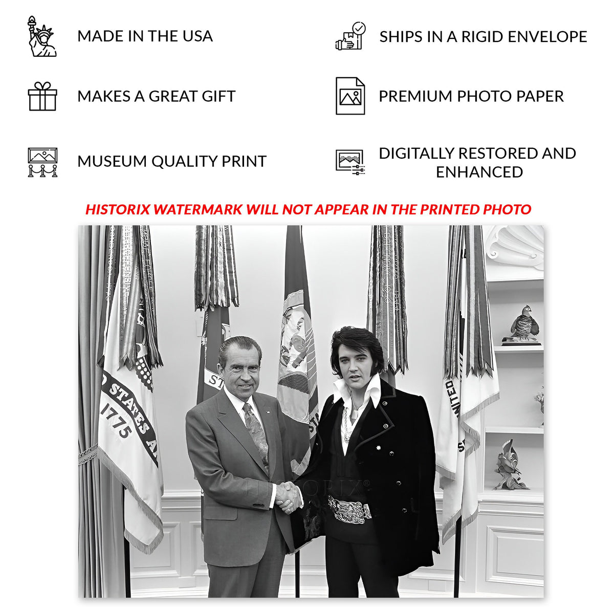 1970 Richard Nixon and Elvis Presley at The White House Photo Print ...