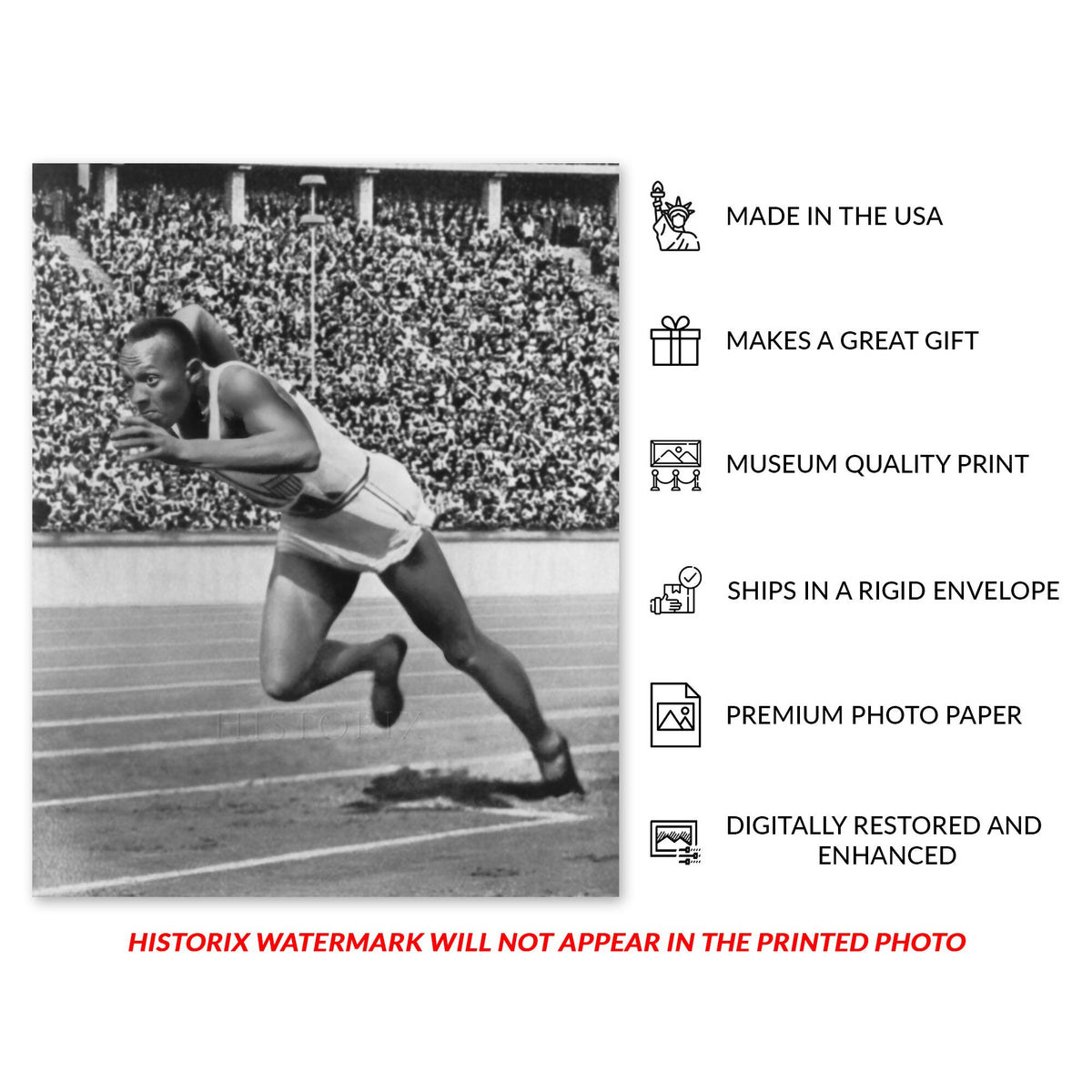 1936 Jesse Owens Olympic Games Athlete Photo Print Wall Art Poster ...