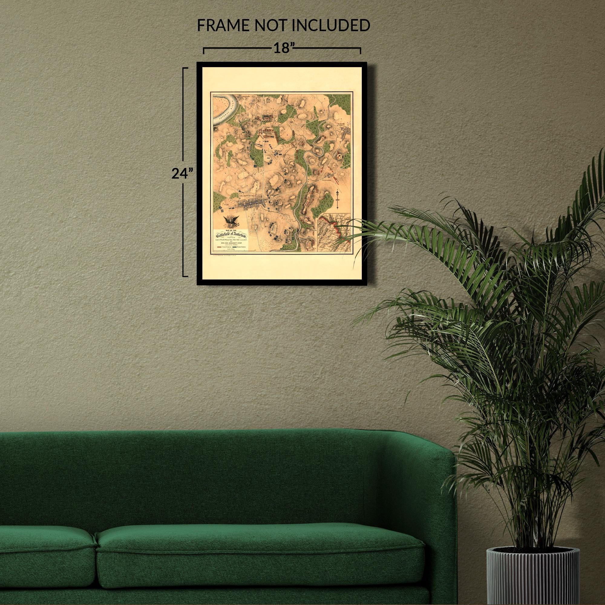 1862 Battle of Antietam Map – Historic Prints