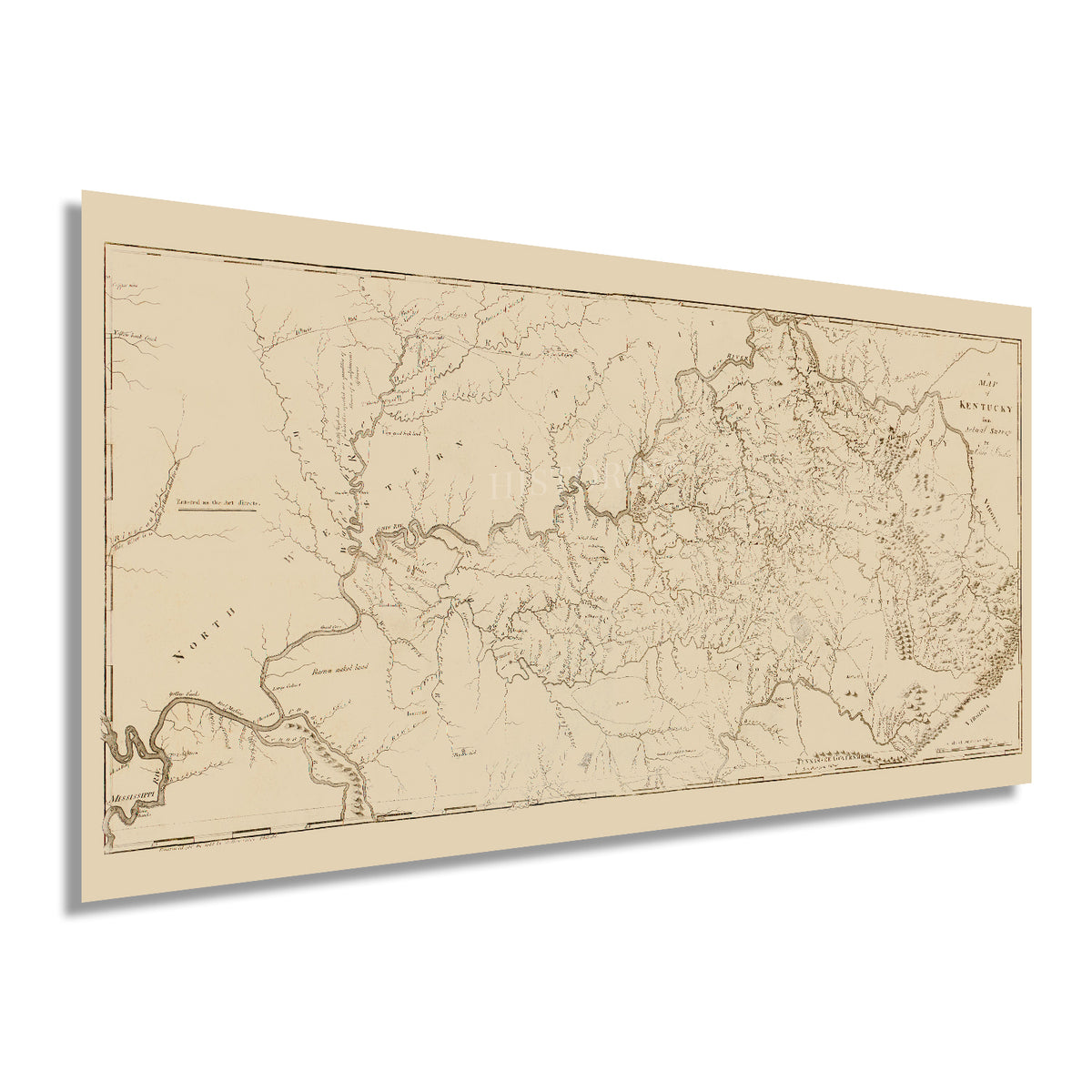 1793 Map of Kentucky State from Actual Survey Wall Art Print – Historic ...