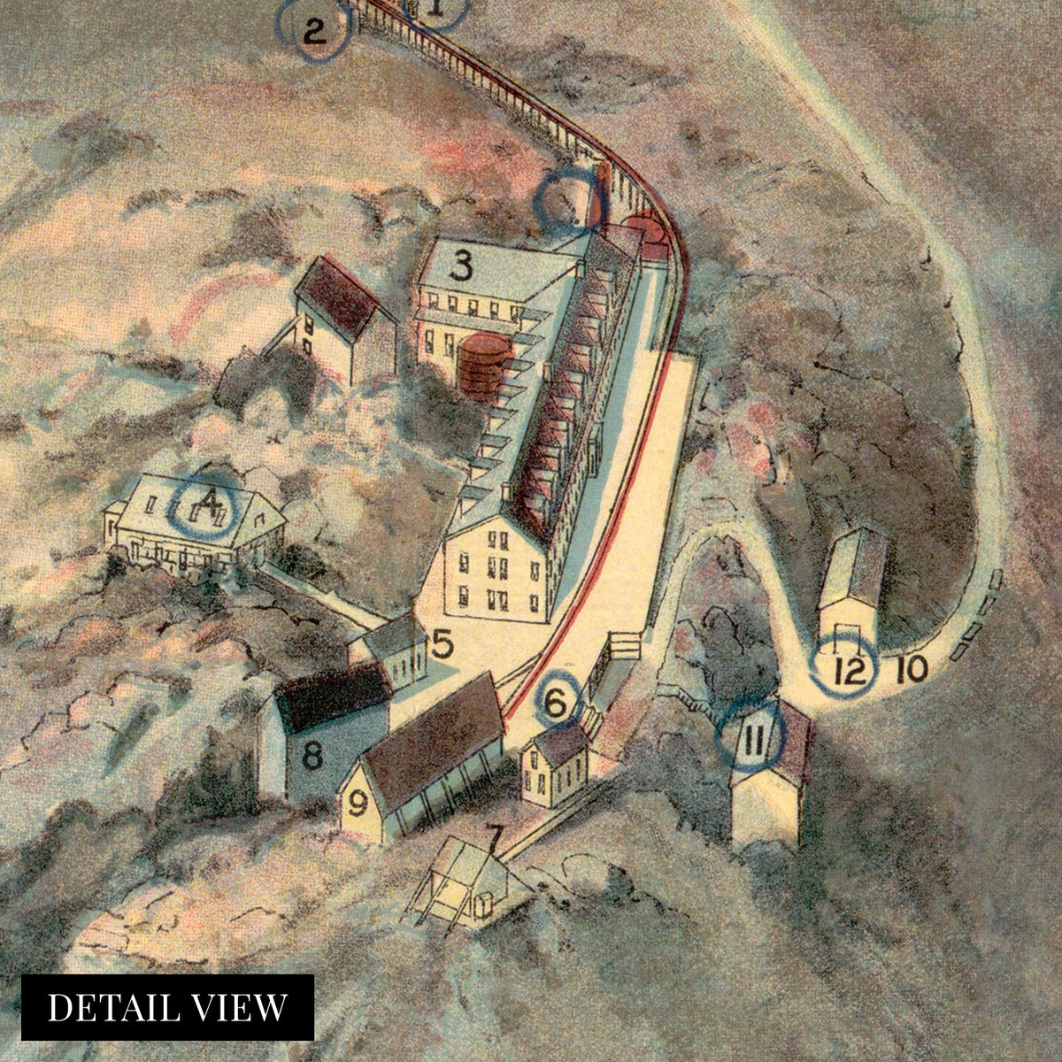 1908 Mt. Washington Summit White Mountains Map Wall Art Print ...