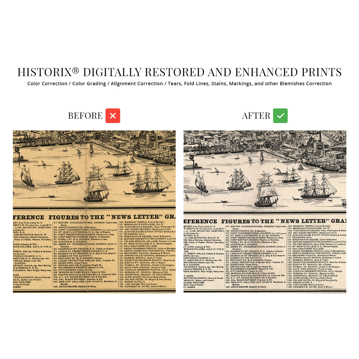 1875 Graphic Chart of San Francisco City & County Map Wall Art Print ...