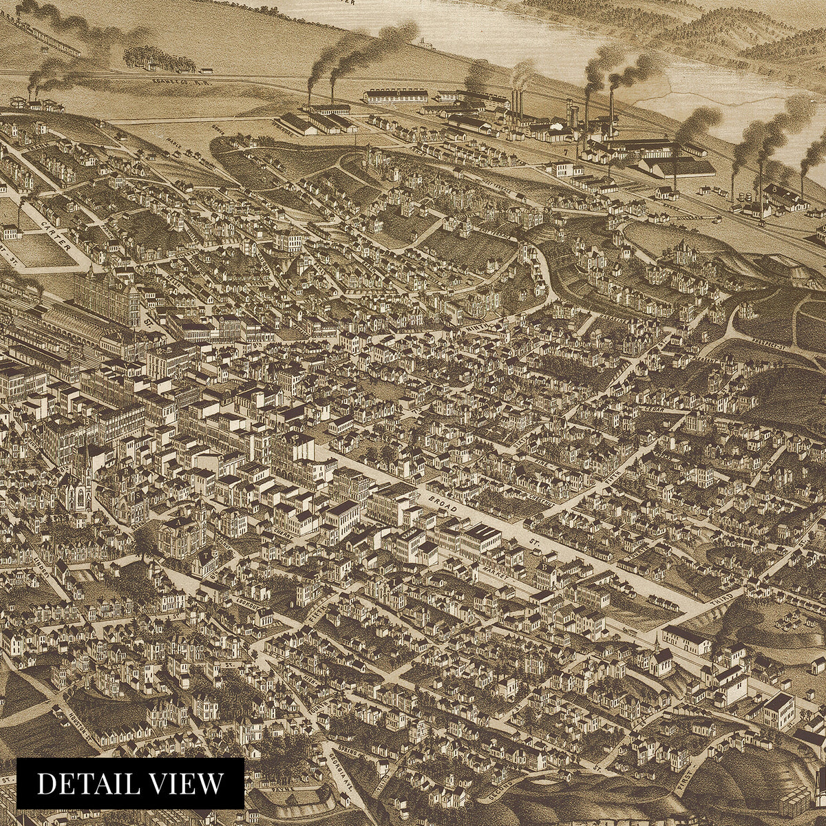 1886 Chattanooga Hamilton County Tennessee Map Wall Art Print ...