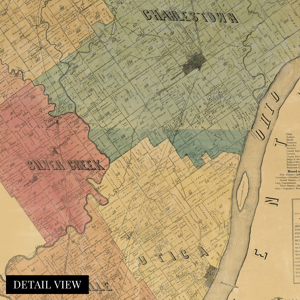 1875 Map of Clark County Indiana United States Wall Art Print ...
