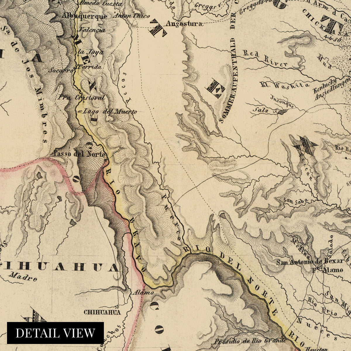 1846 Map of Texas State from Best Sources Wall Art Print – Historic Prints
