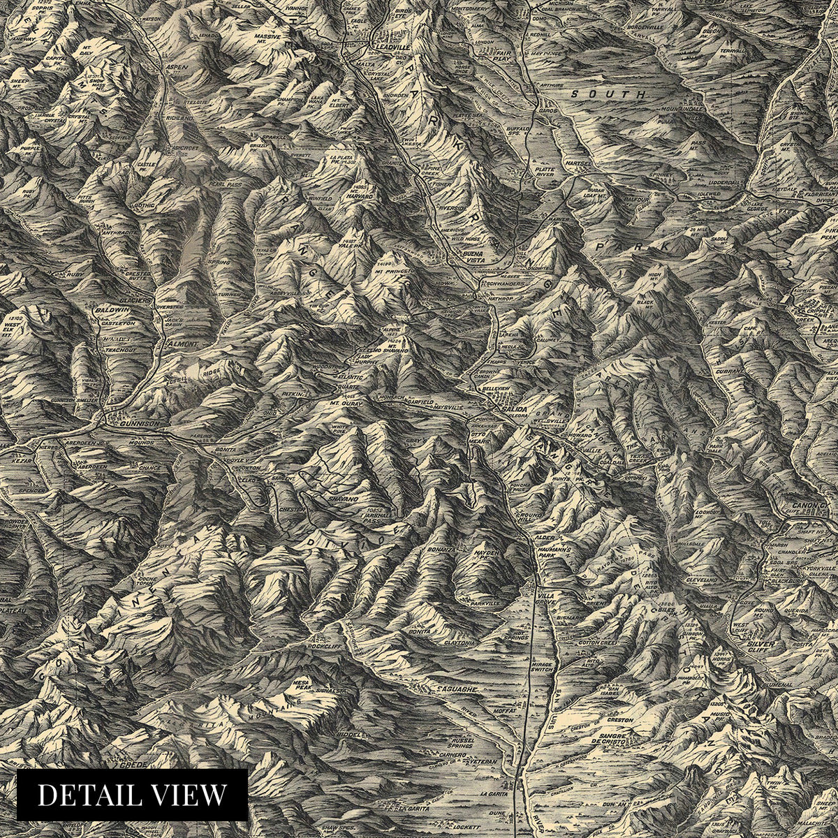 1894 Topographic Map of Colorado United States Wall Art Print ...