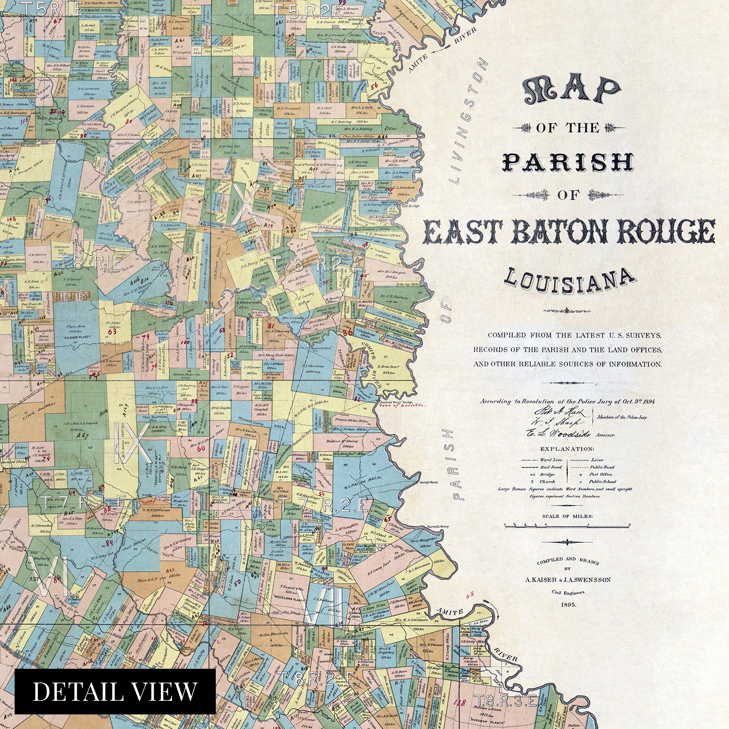 Road Map Of East Baton Rouge Parish East Baton Rouge Cut Out Stock