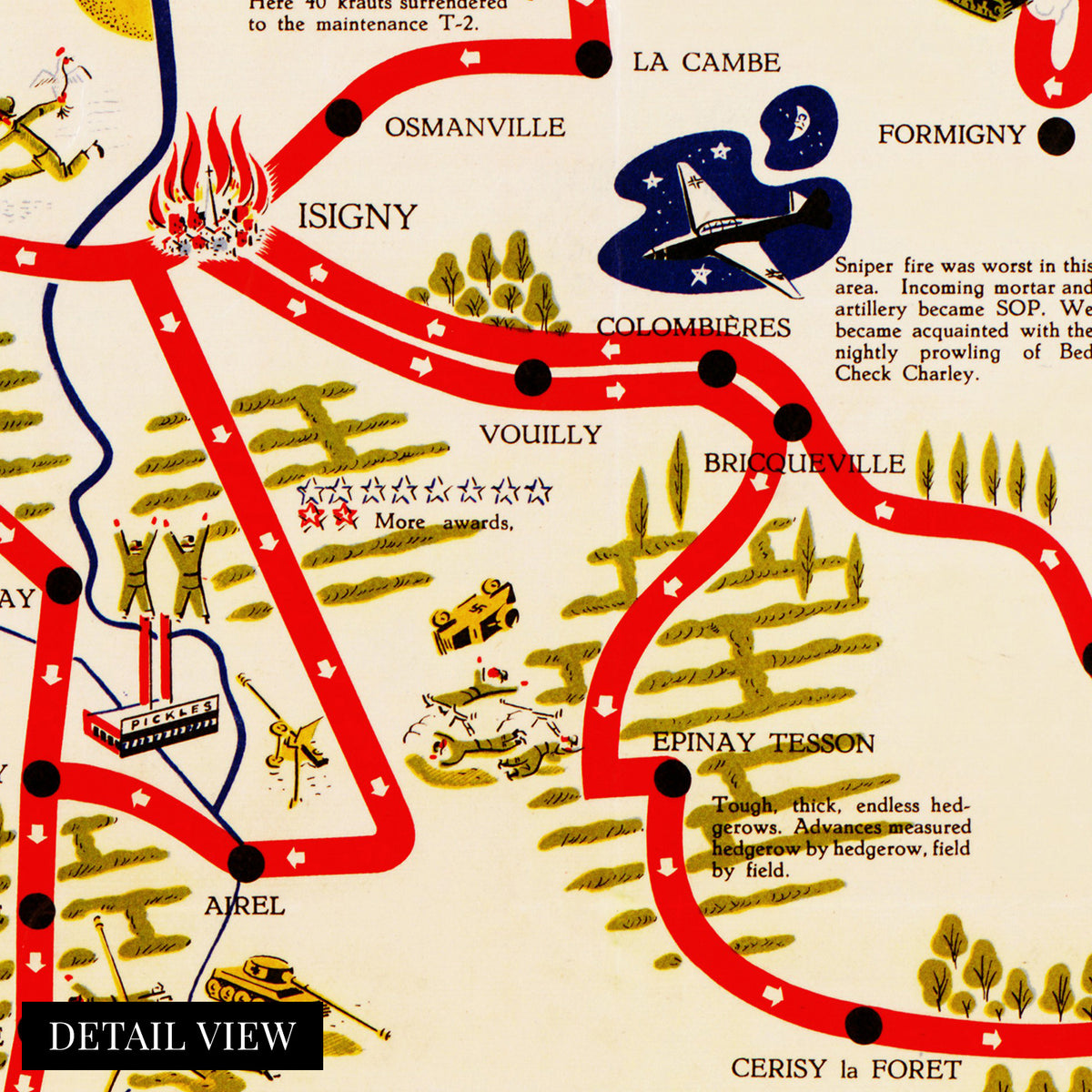 1944 D-Day Normandy The Invasion Map Wall Art Print – Historic Prints