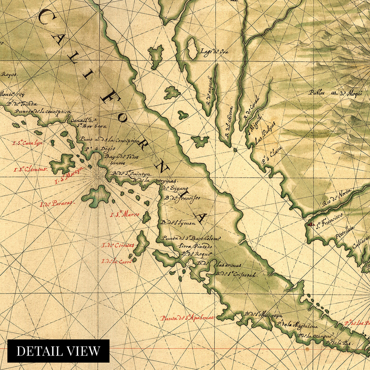 1650 Map of California State Shown as an Island Wall Art Print ...