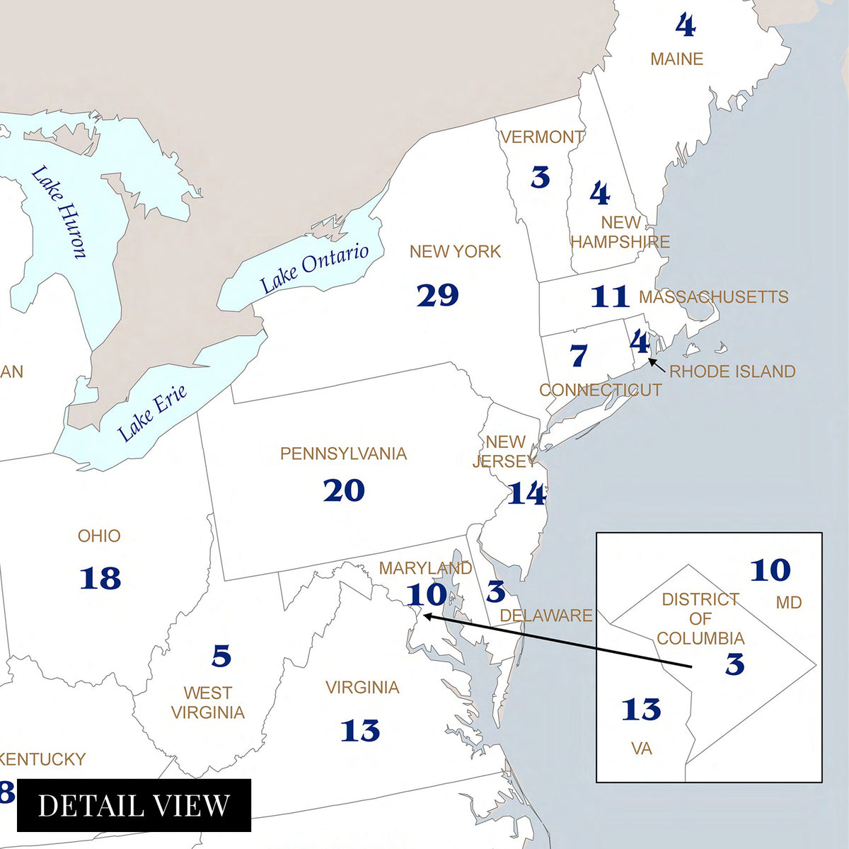 2020 Map of United States Electoral College Wall Art Print – Historic ...