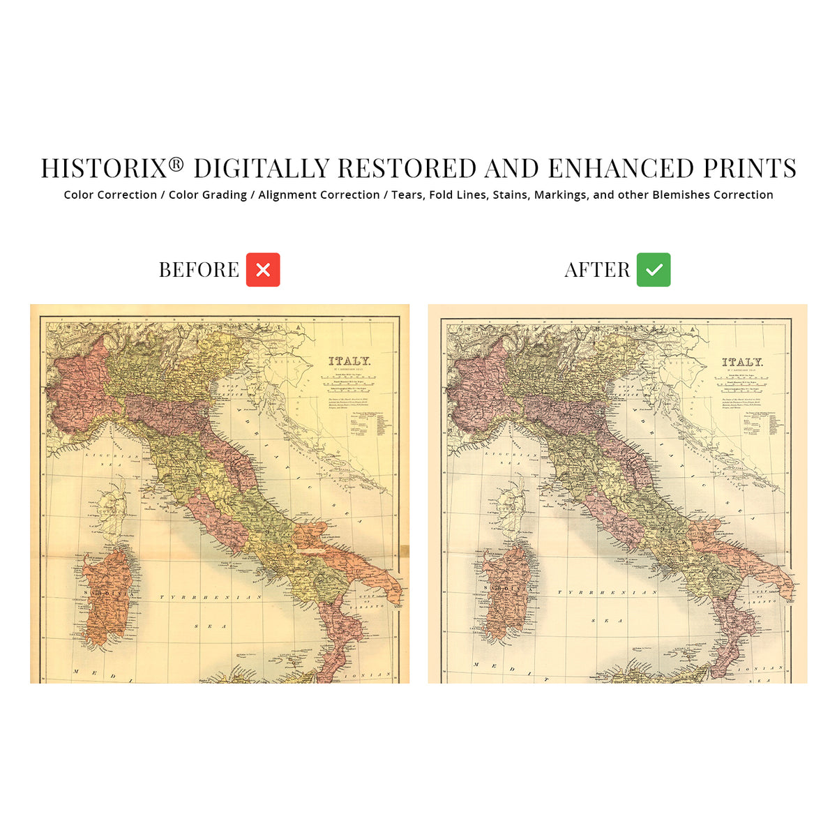 1890 Map of the Republic of Italy Europe Wall Art Print – Historic Prints