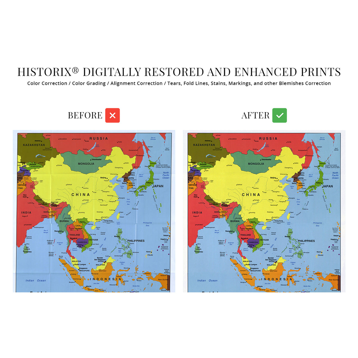 2004 Map of East Asia Region Wall Art Print – Historic Prints