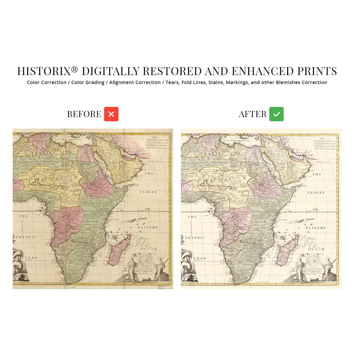 1725 Map Of Africa Corrected From Observations Wall Art Print