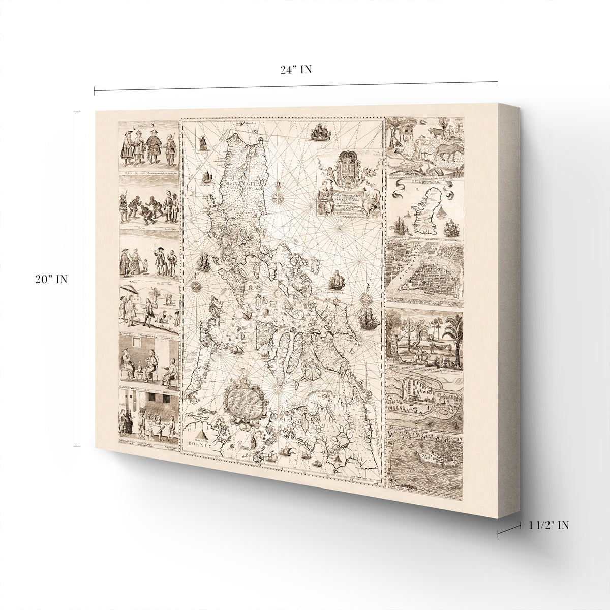 1734 Map of the Philippines Southeast Asia Canvas Wall Art – Historic ...